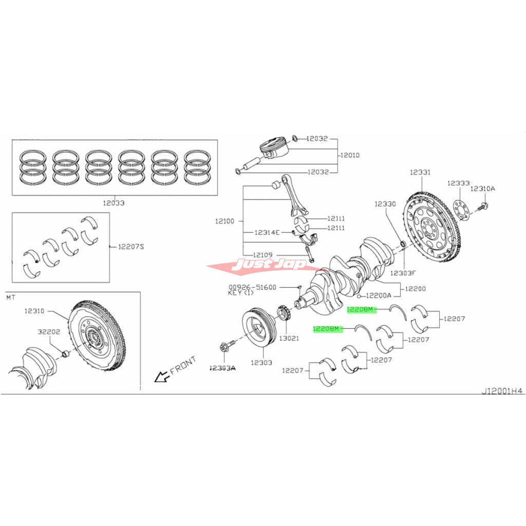 Genuine Nissan Crankshaft Thrust Washer Fits Nissan V36 Skyline, J50 C ...