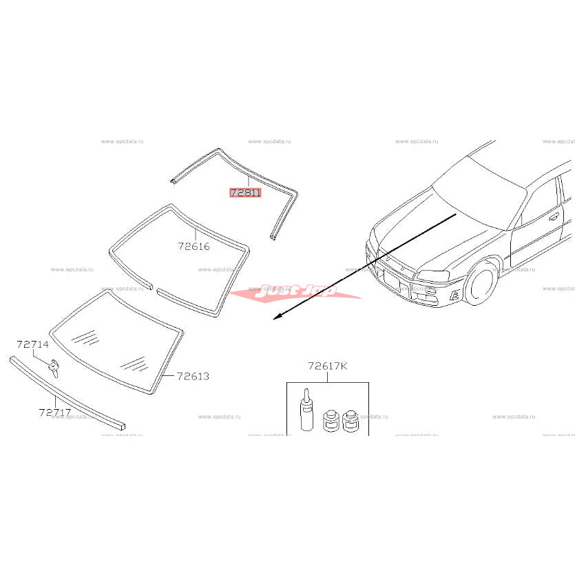Genuine Nissan Front Windscreen Moulding Upper Centre Fits Nissan R34 ...