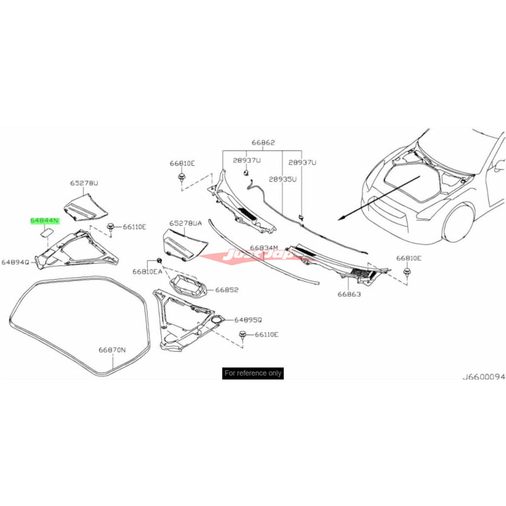 Genuine Nissan Hood Ledge Cover R/H (VIN Tag Cover) Fits Nissan R35 GT ...