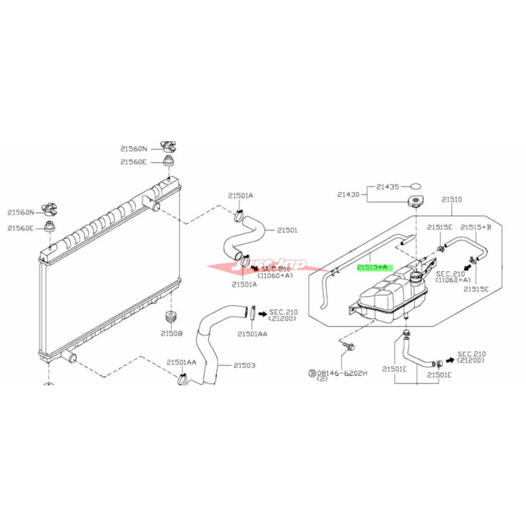 Genuine Nissan Radiator Coolant Expansion Tank Overflow Hose Fits Niss ...