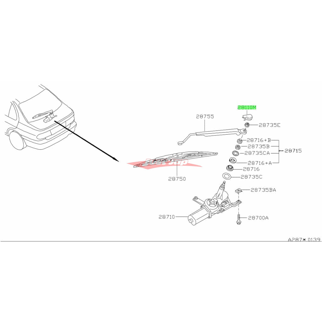 Genuine Nissan Rear Wiper Arm Nut Cover Fits Nissan R32/R33 Skyline, S ...
