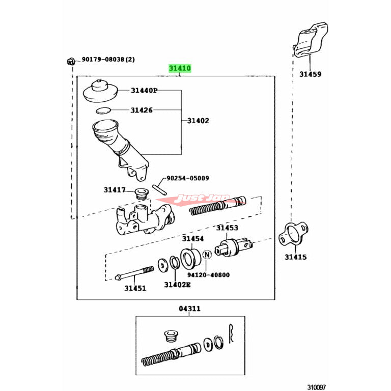 Genuine Toyota Clutch Master Cylinder Fits Toyota JZX100 Chaser, Crest ...