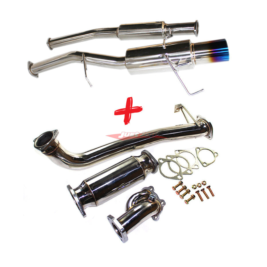 JJR Hyperflow Stainless Steel Exhaust System Titanium Look Tip (De-Cat ...