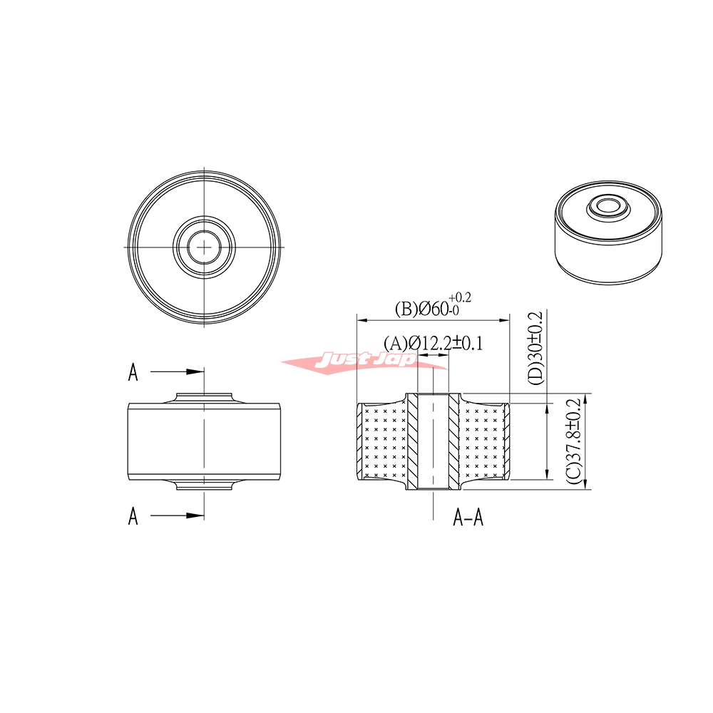 ZSS Rear Diff Support Arm Bushes (60mm) fits Mitsubishi Lancer Evoluti ...